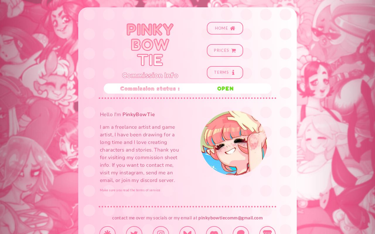 PinkyBowTie Commission Sheet